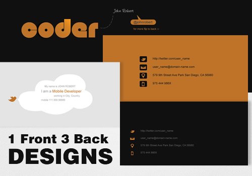 Freebie: Coder Business Card Template Free PSD | Smashing Wall
